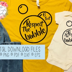 Respect the Bubble SVG 6 Feet SVG Personal Space SVG | Etsy