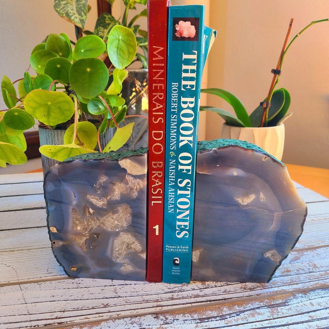 Geod Agate Bookends Pair With Crystals Spiritual Meditation Energy ...