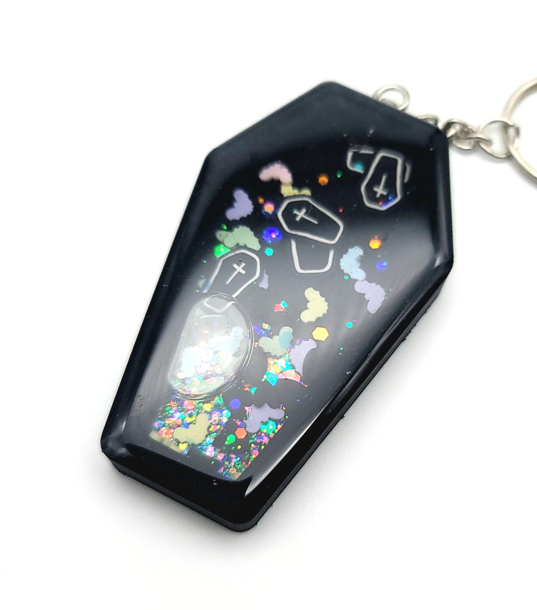 Glitter Coffin Shaker Keychain: Spooky Goth Halloween Charm - Etsy