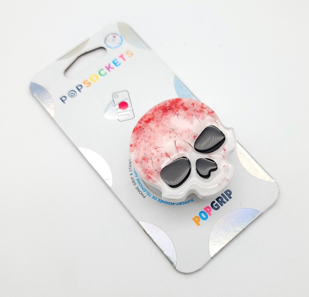Adorable Handmade Resin Cherry Blossom Skull Phone Grip, Sakura ...