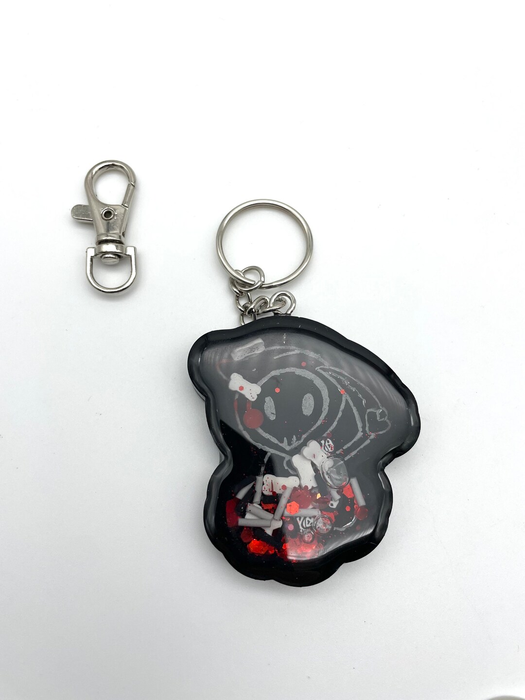 Glitter Grim Reaper Shaker Keychain: Spooky Halloween Charm - Etsy