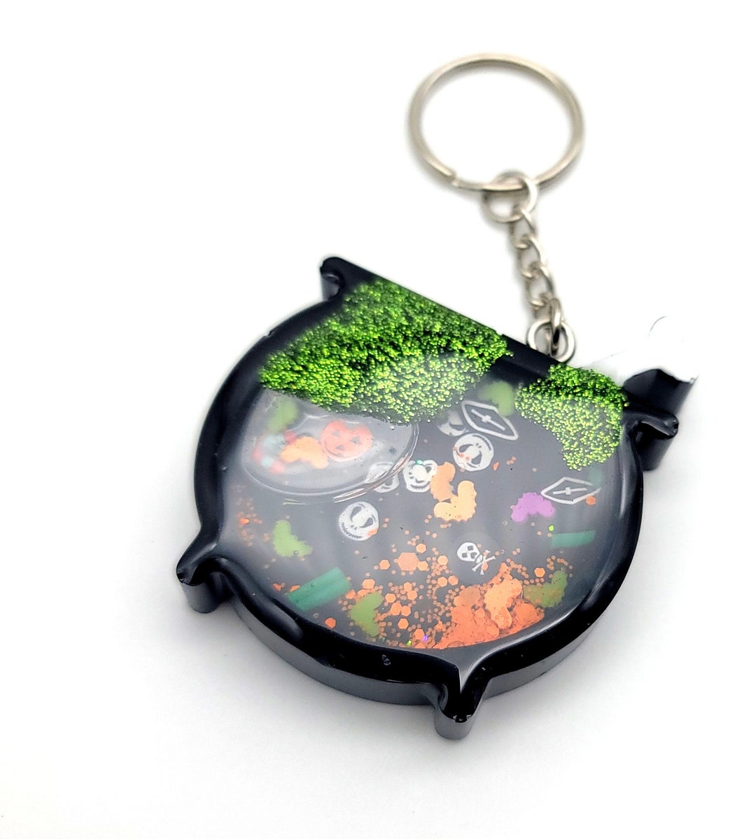 Glitter Witch Cauldron Shaker Keychain Charm - Etsy
