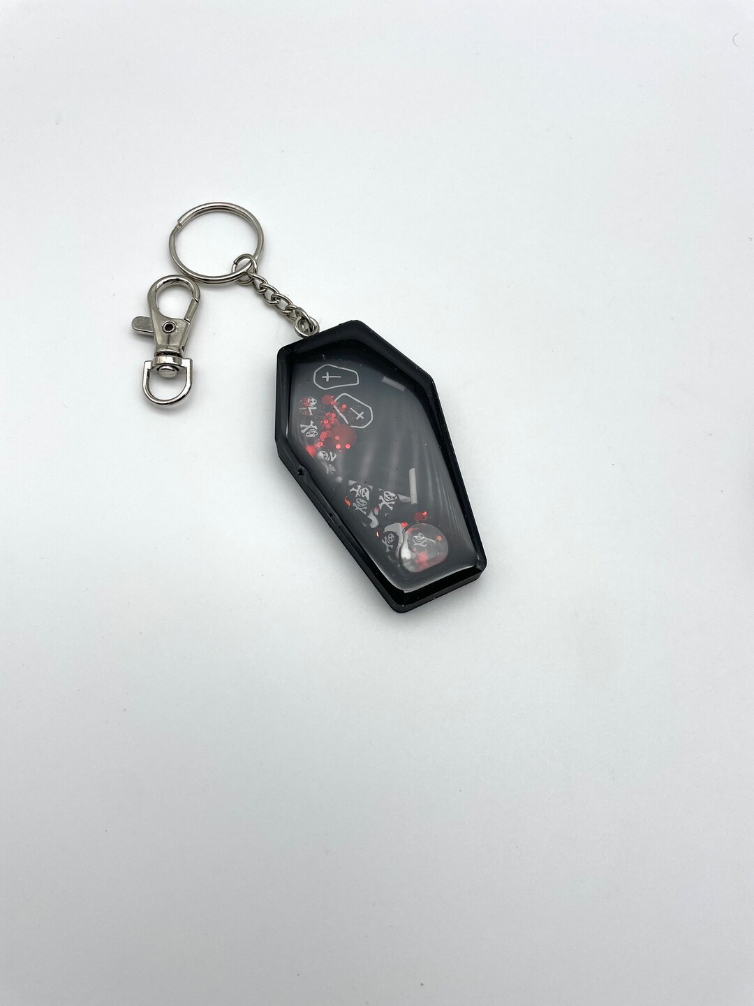 Glitter Coffin Shaker Keychain: Spooky Goth Kawaii Charm - Etsy