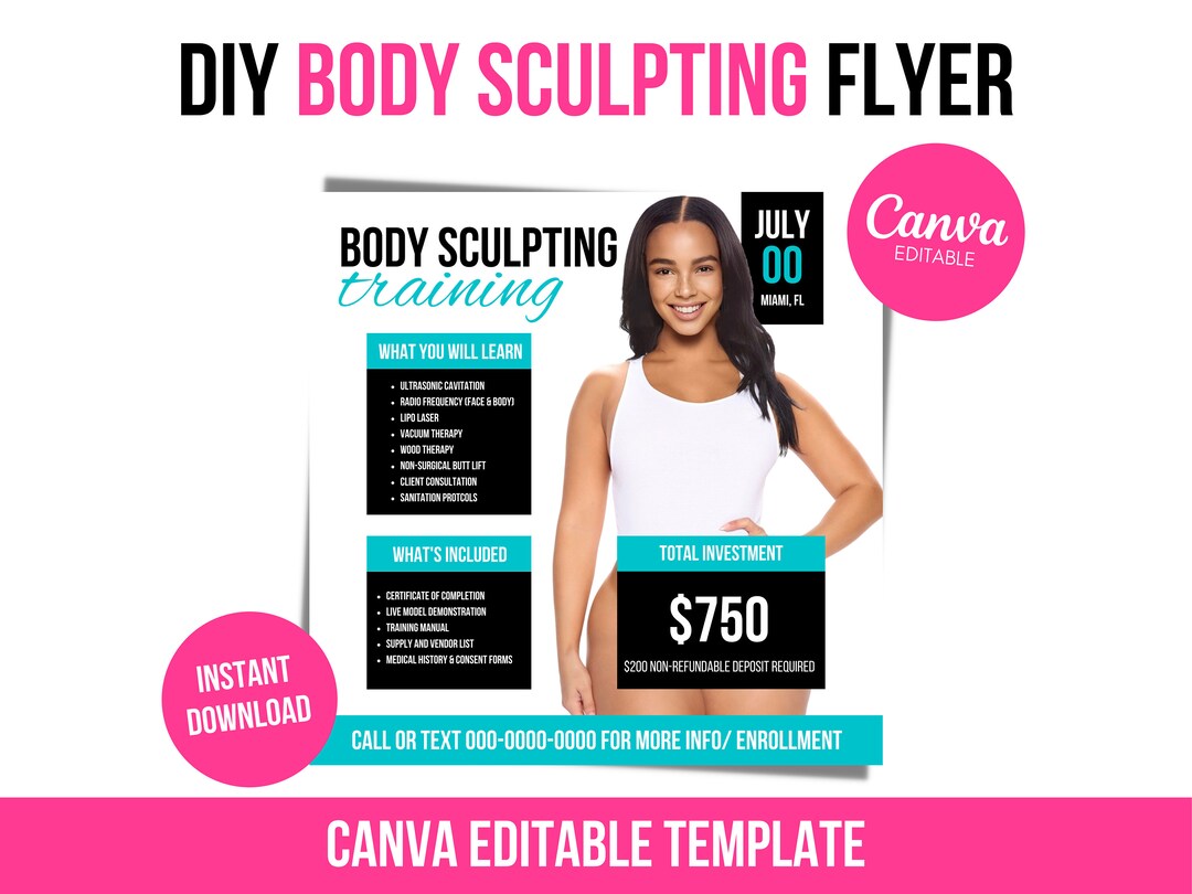 DIY Body Contouring Flyer, Body Sculpting Flyer, Body Contour Flyer ...
