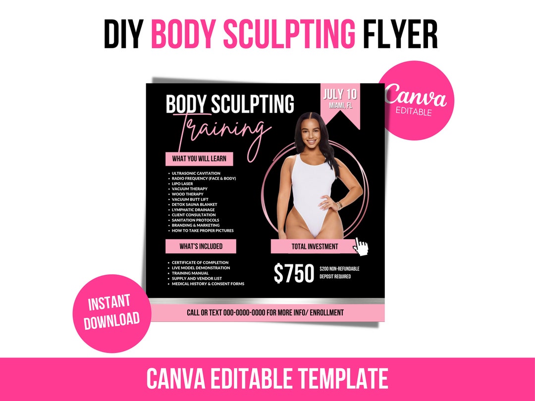 DIY Body Contouring Flyer, Body Sculpting Flyer, Body Contour Flyer ...