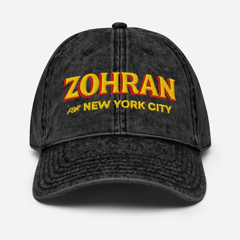 Zohran Mamdani Baseball Cap: NYC Muslim Mayor, Distressed Cotton Twill ...