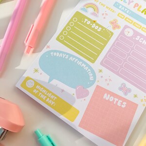 Pastel Daily Planner Notepad - Etsy