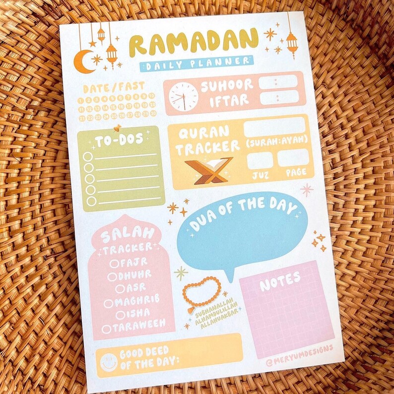 Ramadan Daily Planner Notepad - Etsy