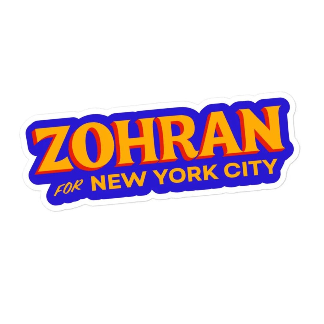 Zohran Mamdani for NYC Mayor 2025 Sticker: Progressive Activist Decal ...