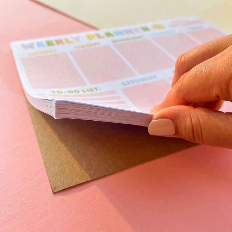 Colorful Weekly Planner Notepad 8x10 With 50 Sheets - Etsy