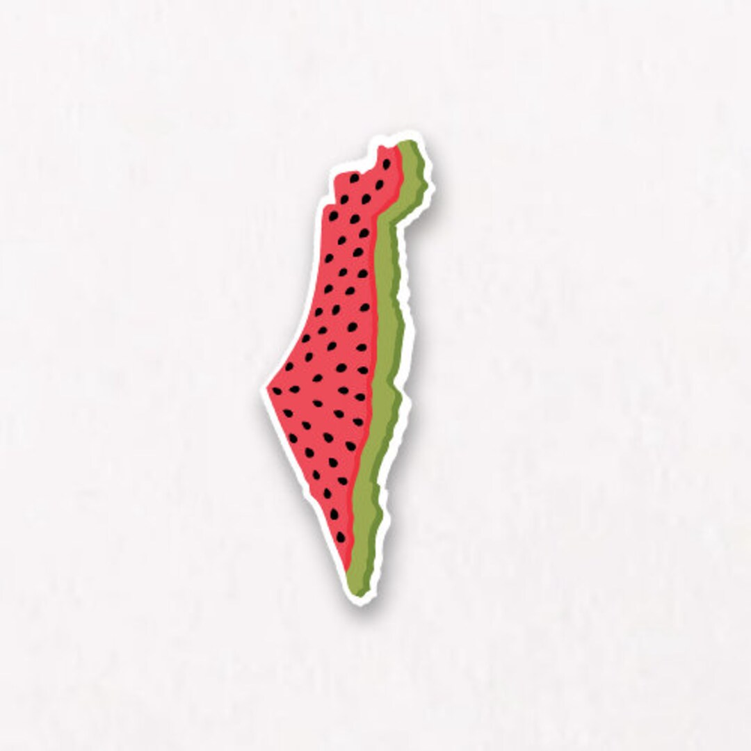 Watermelon Palestine Kuffiyeh Map Sticker - Etsy