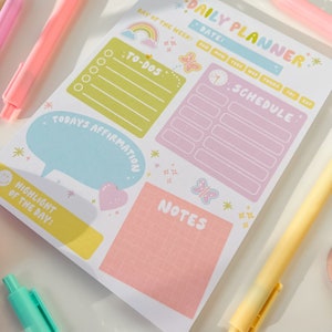 Pastel Daily Planner Notepad - Etsy