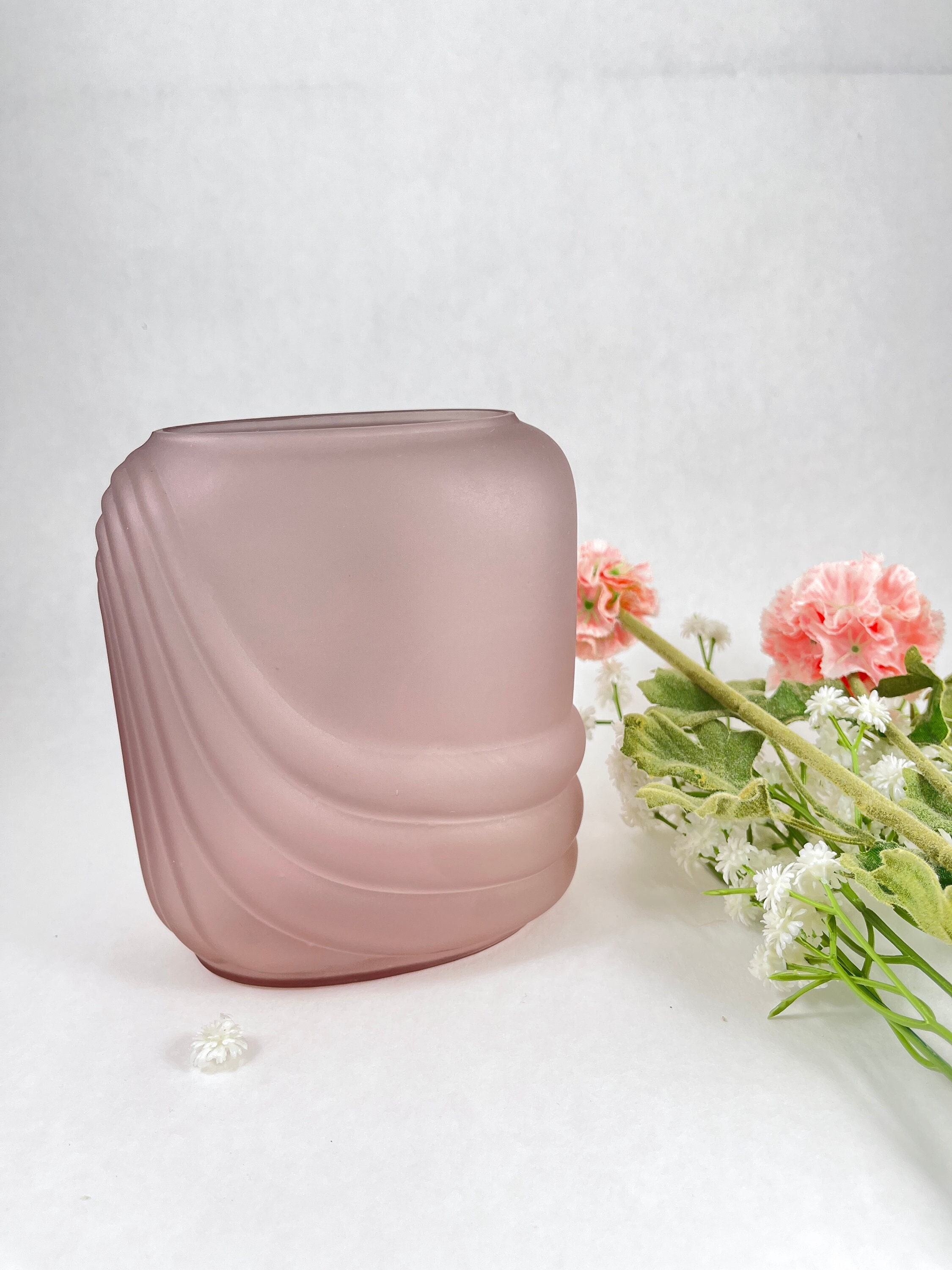Art Deco Revival 1980's Pink Rose Colored Vase Vintage - Etsy