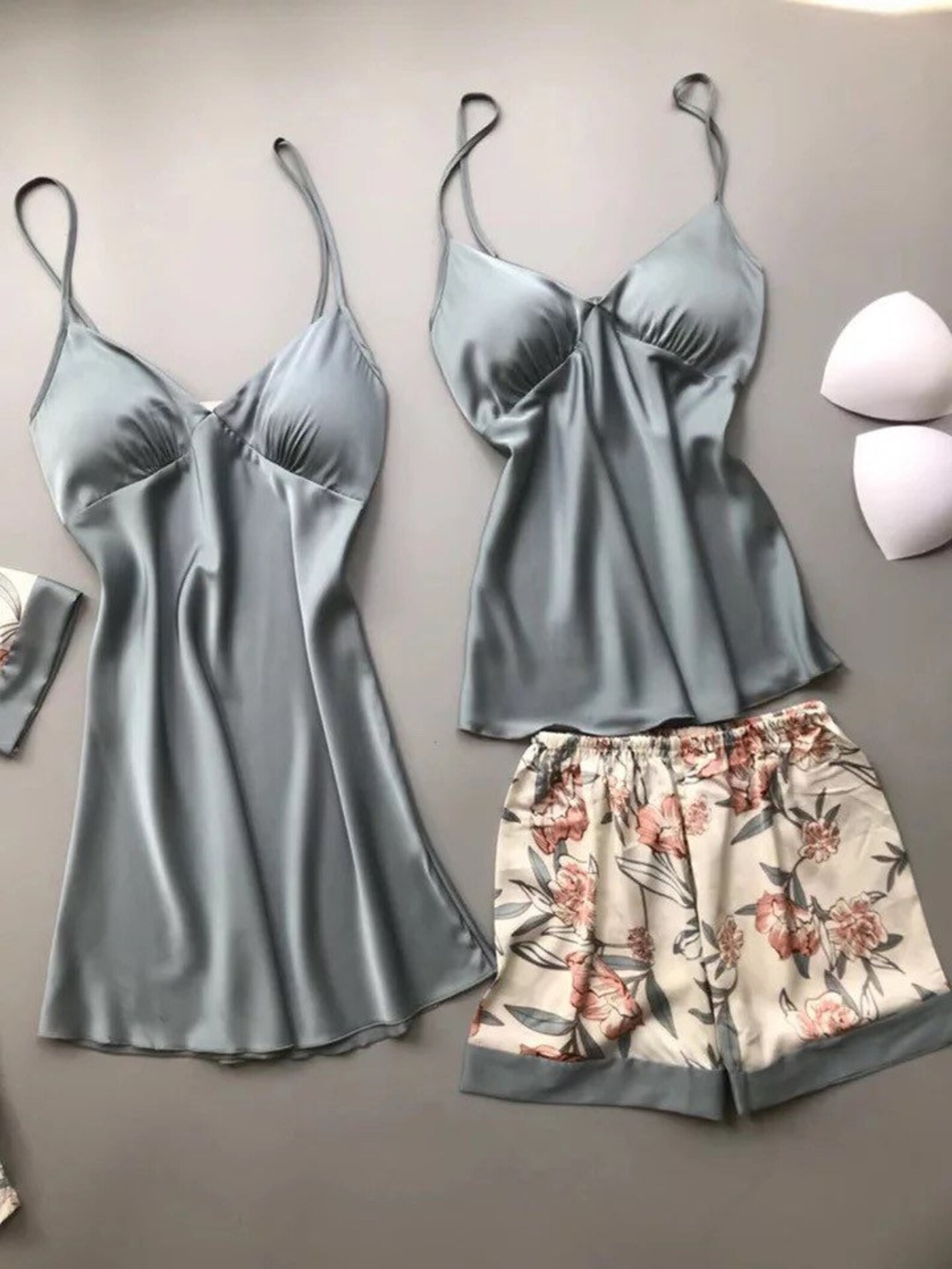 5pcs mujeres pijama satinado set sexy seda pijama pijama ropa | Etsy
