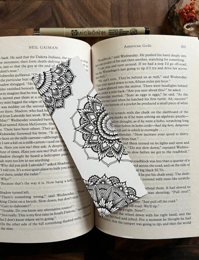 Beautiful Handmade Mandala Bookmark - Black and White (0002) - Etsy
