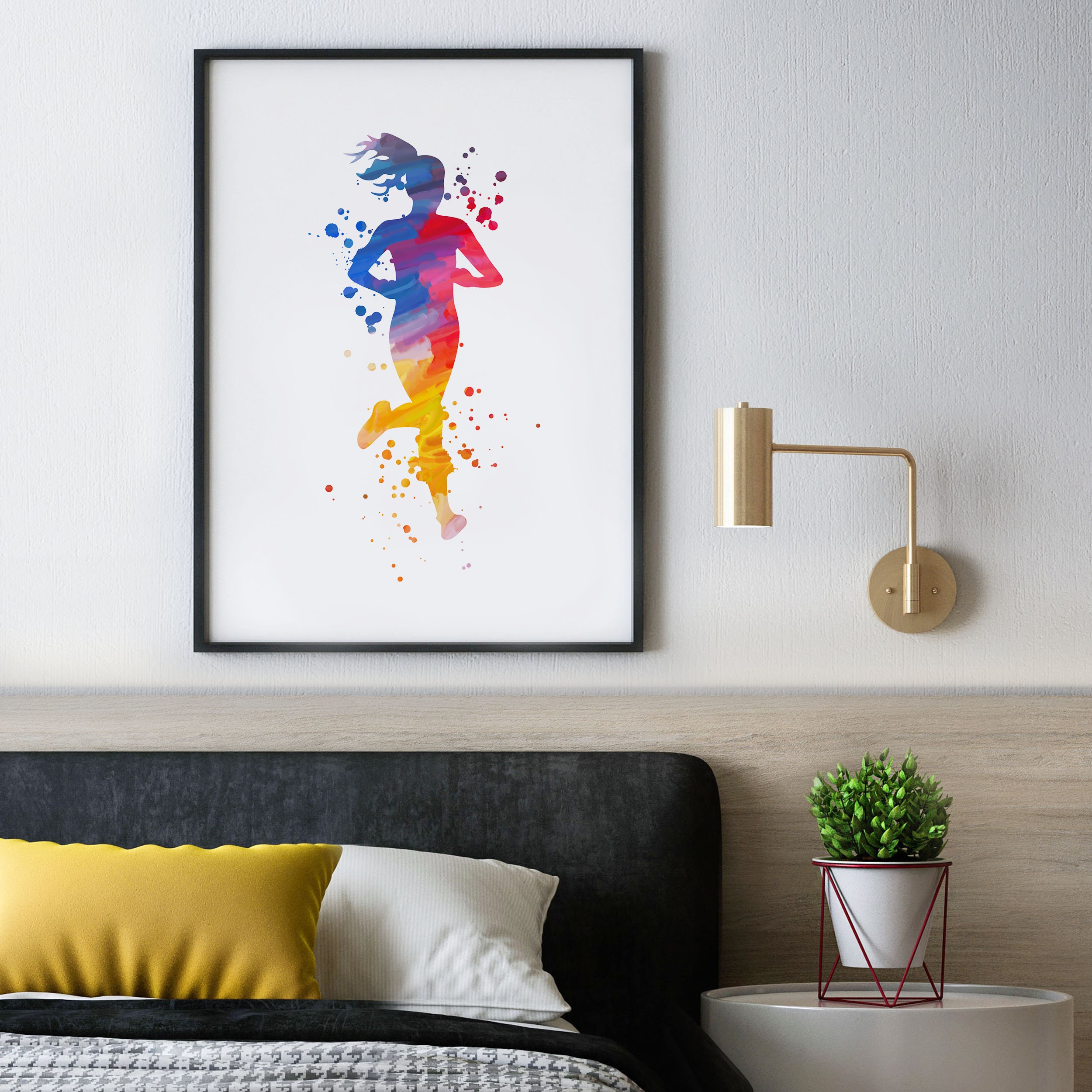 Runner Girl Wall Art Running Decor Runner Art Print - Etsy