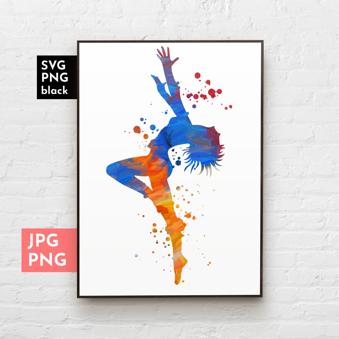 Dancing girl print Dance girl download Dance studio decor | Etsy