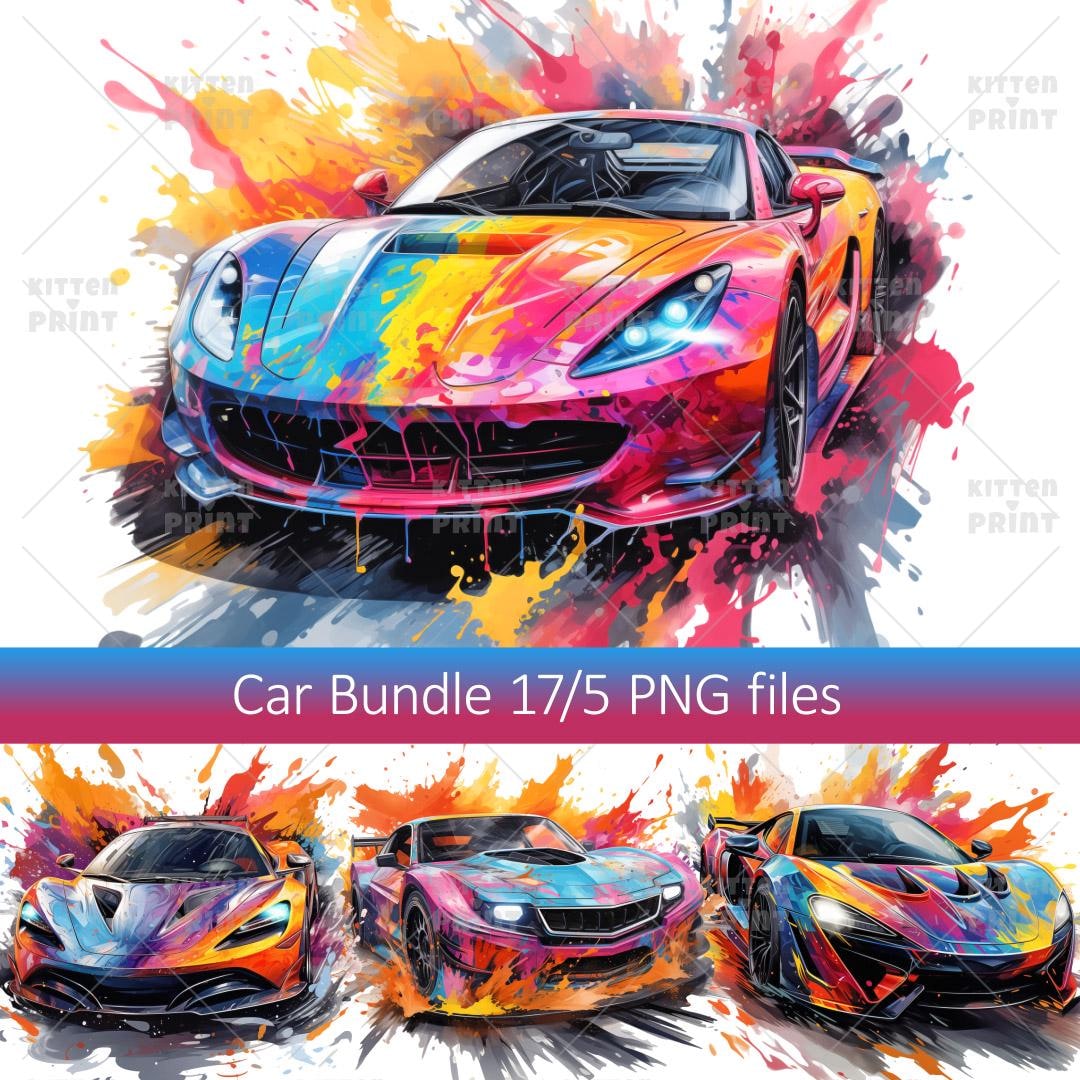 5 PNG Watercolor Illustration, Splash Paints, Luxury Supercar, Cool ...