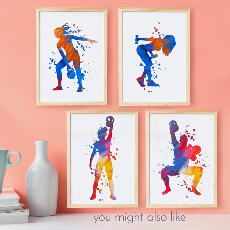 Workout Girl Print Dumbbell Art Gym Fitness Girl Home Gym - Etsy