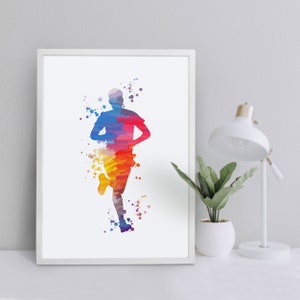 Running Man Wall Art, Runner Poster, Printable Runner Gifts for Men ...