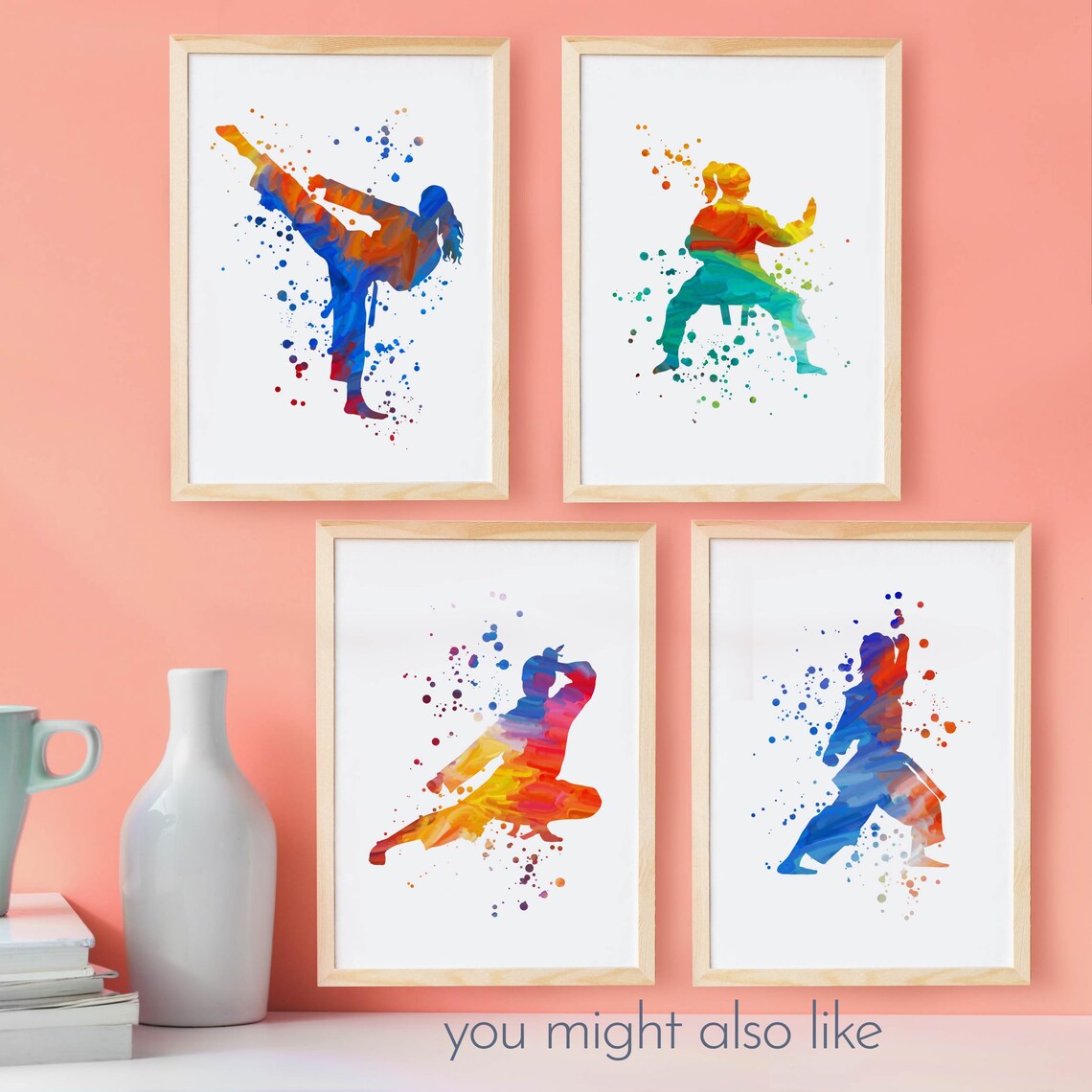 Girl karate print Taekwondo prints Karate gift girl Karate | Etsy