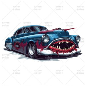 Road Horror, Mad Muscle Car, Vintage Sports Car Monster, Racing Car and ...