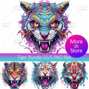 Tiger Roar, Angry Big Cat, 6 PNG Illustration, Fangs Forest Beast ...