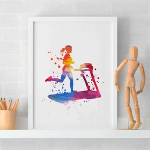 Treadmill Woman Exercise Print, Fitness Gifts for Women, Home Gym Decor ...