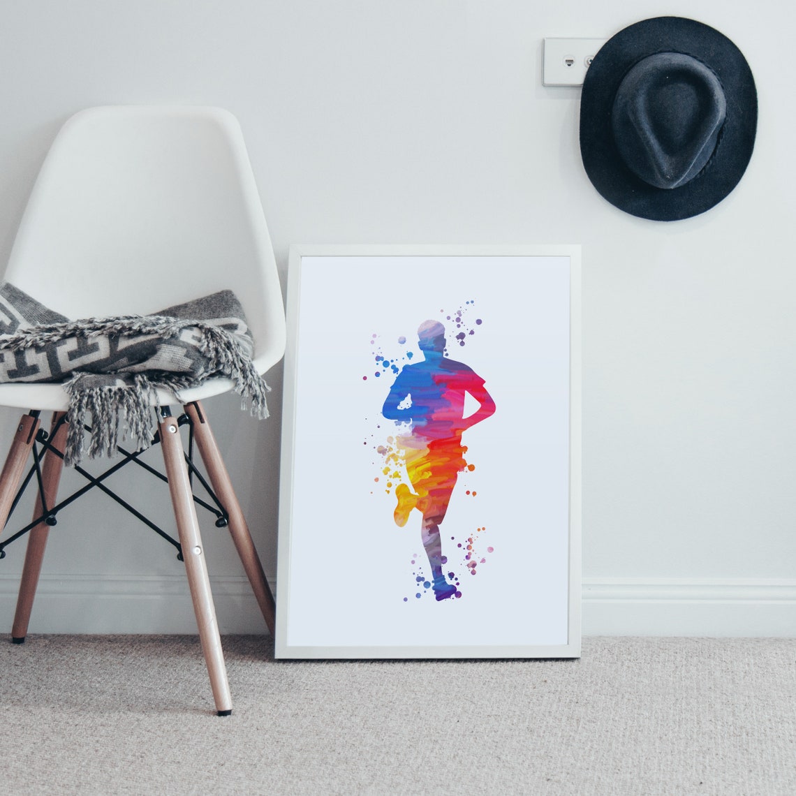 Running Man Wall Art, Runner Poster, Printable Runner Gifts for Men ...