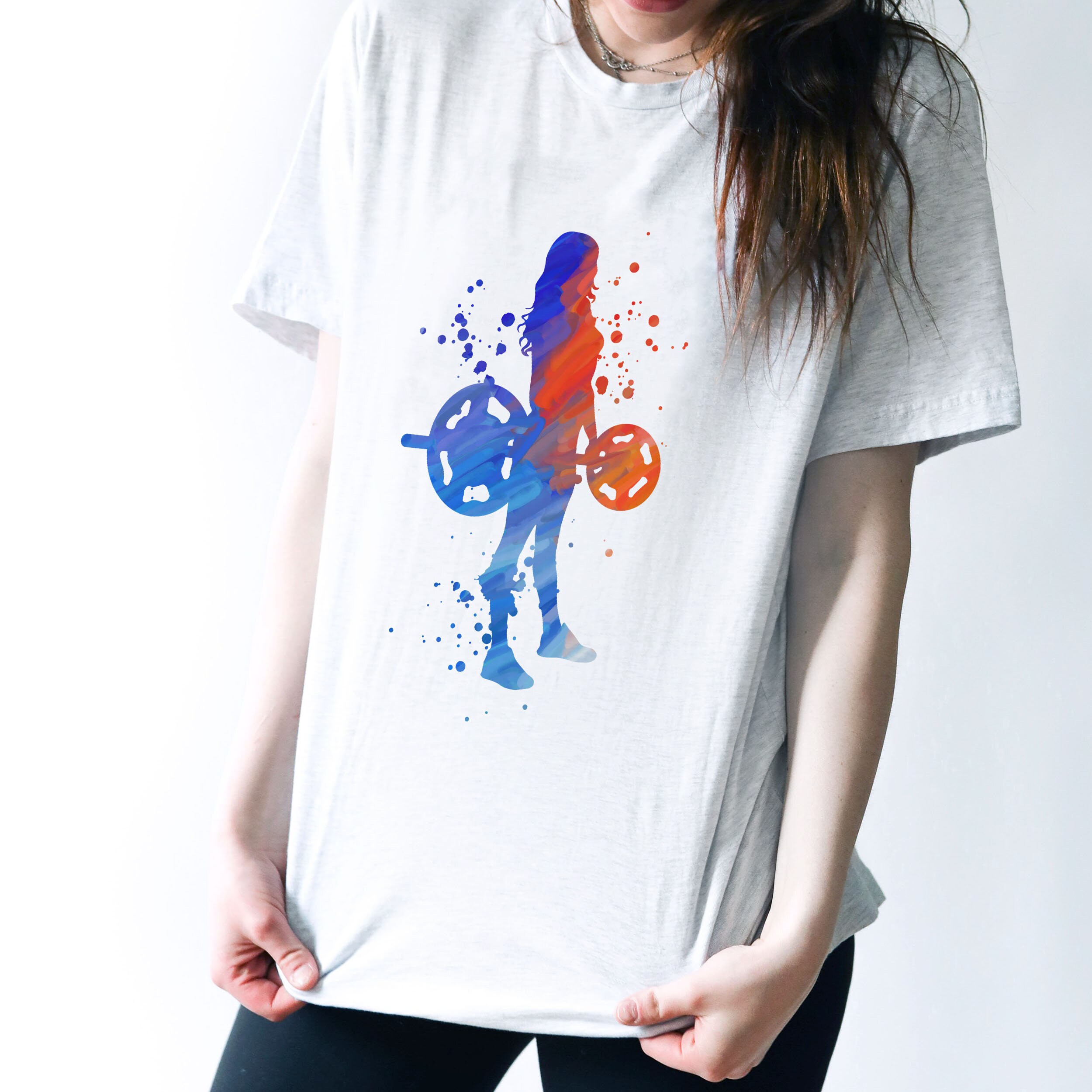 Workout Girl Print Barbell Art Woman Weightlifter - Etsy