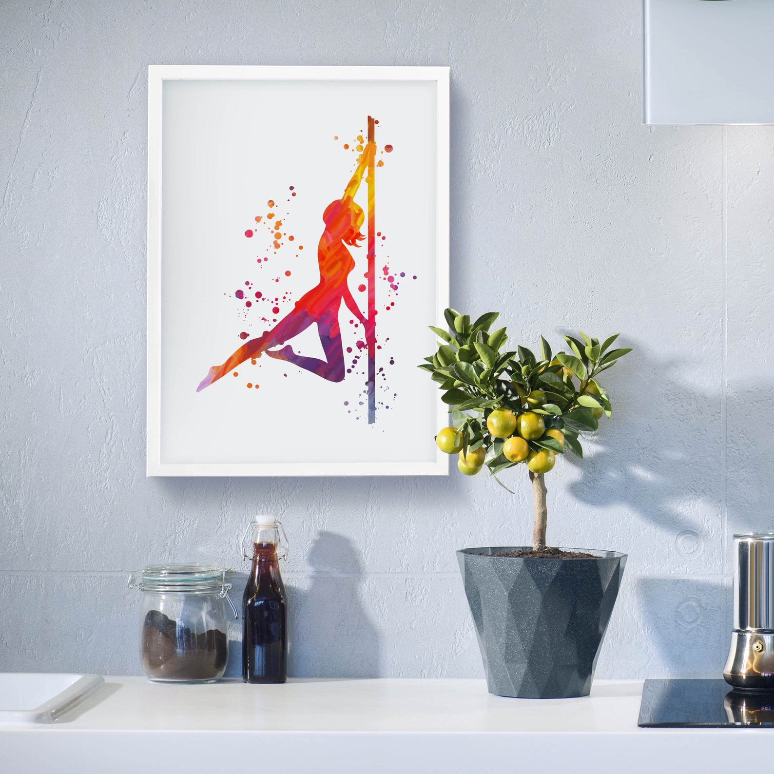 Pole Girl Art Print Dance Sport Art Pole Studio Decor Pole - Etsy