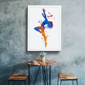 Dancing Girl Print, Dance Girl Download, Dance Studio Decor, Dance ...