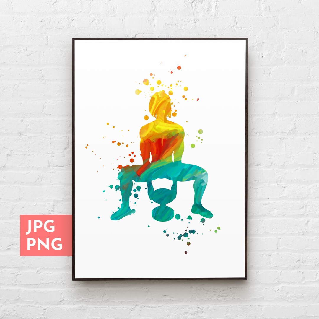 Fitness Workout Woman Print, Gym Exercise Girl, Sports Wall Art ...