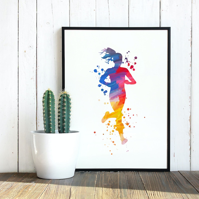 Runner Girl Wall Art Running Decor Runner Art Print - Etsy