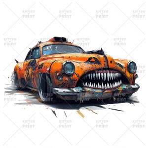 Road Horror, Mad Muscle Car, Vintage Sports Car Monster, Racing Car and ...
