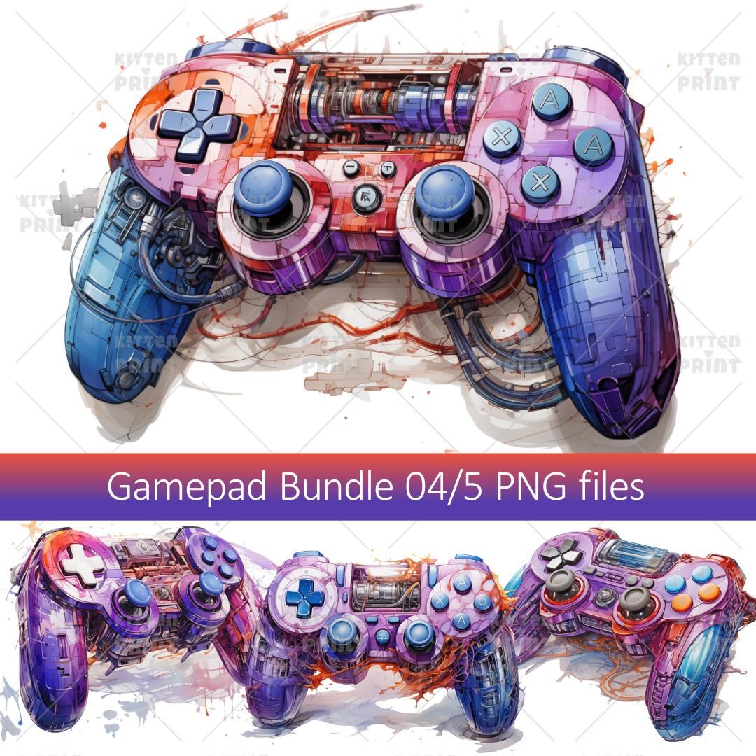 5 Gamepad Clipart PNG, Game Controller With Hi-tech Accents, Games of ...