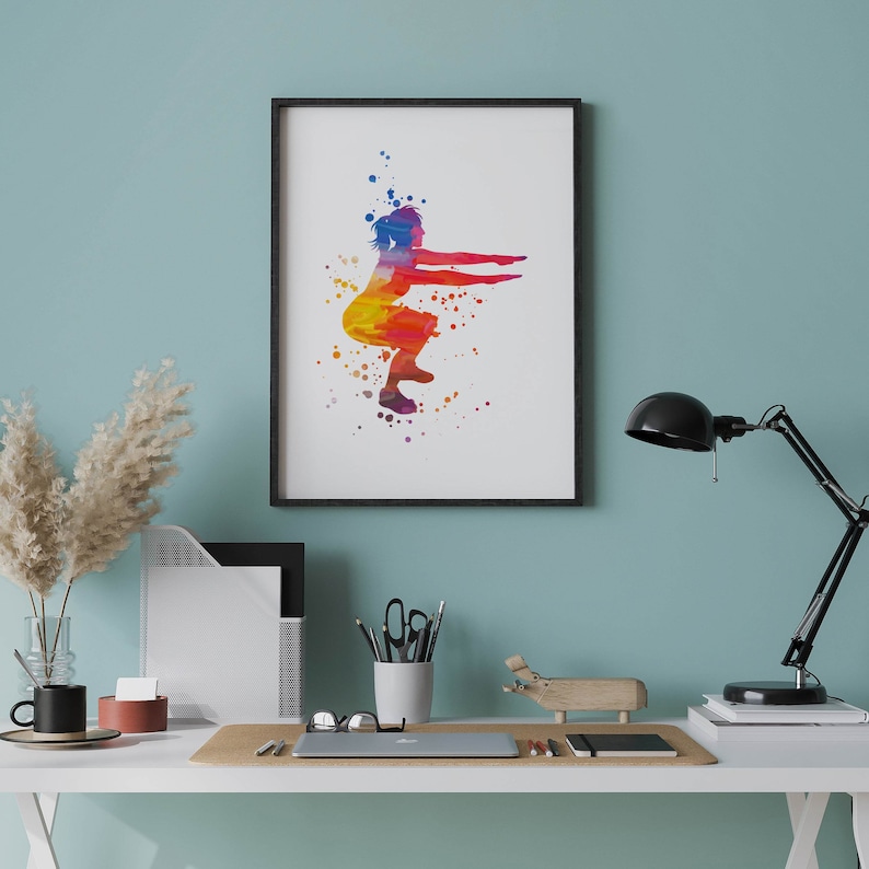 Woman Fitness Print Workout Art Exercise Girl Sports Wall - Etsy