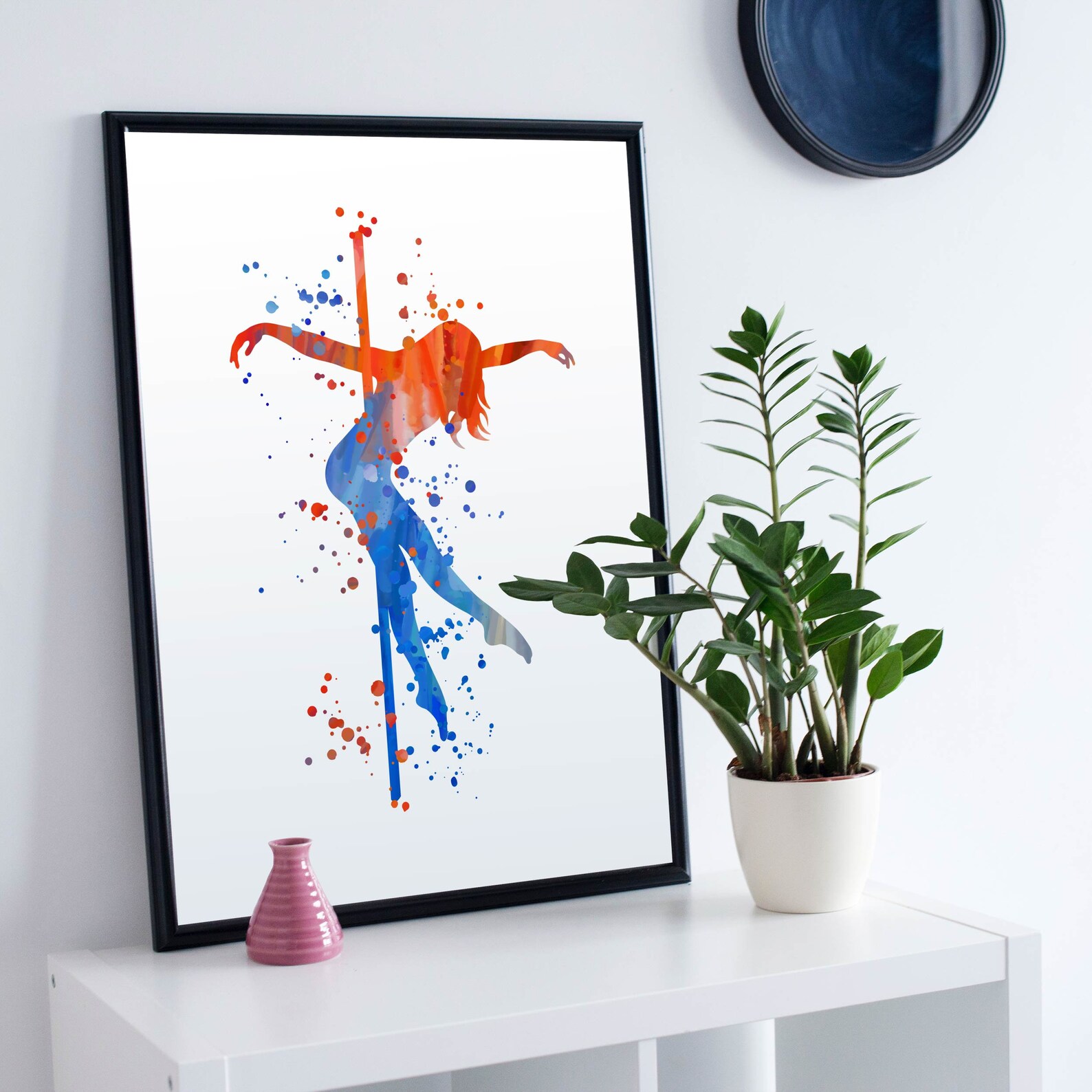 Pole Woman Art Watercolor Pole Dance Girl Dancer Wall Print - Etsy