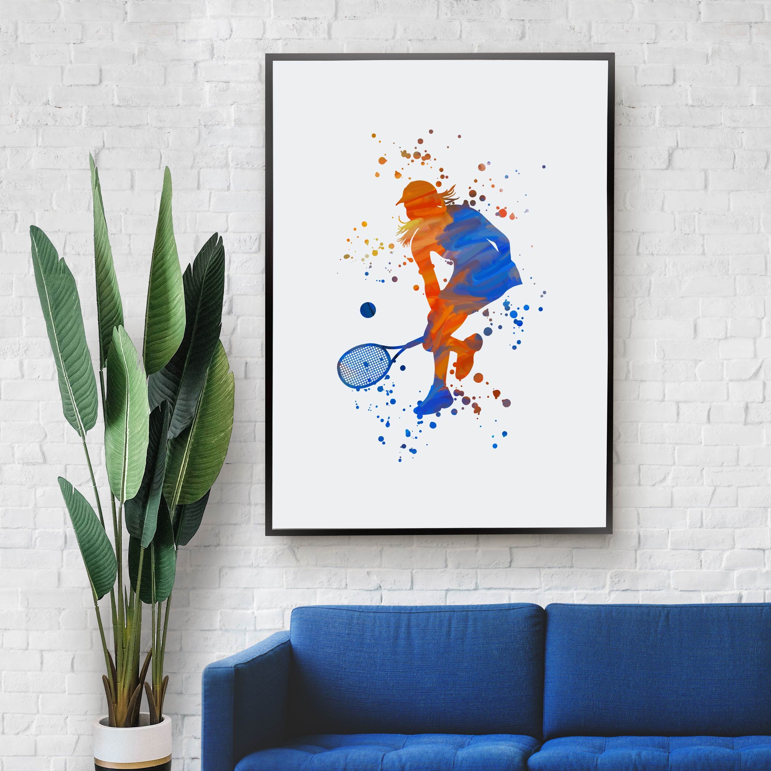 Tennis watercolor print Tennis girl Tennis lover gift Girl | Etsy