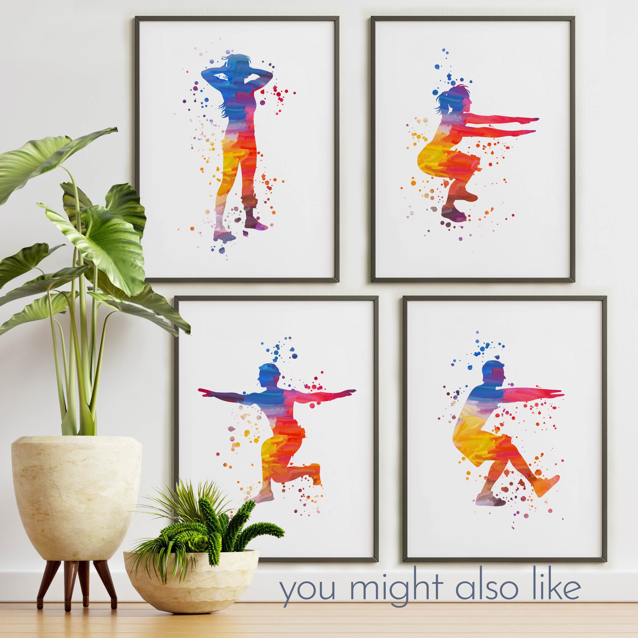 Woman Fitness Print Workout Art Exercise Girl Sports Wall - Etsy