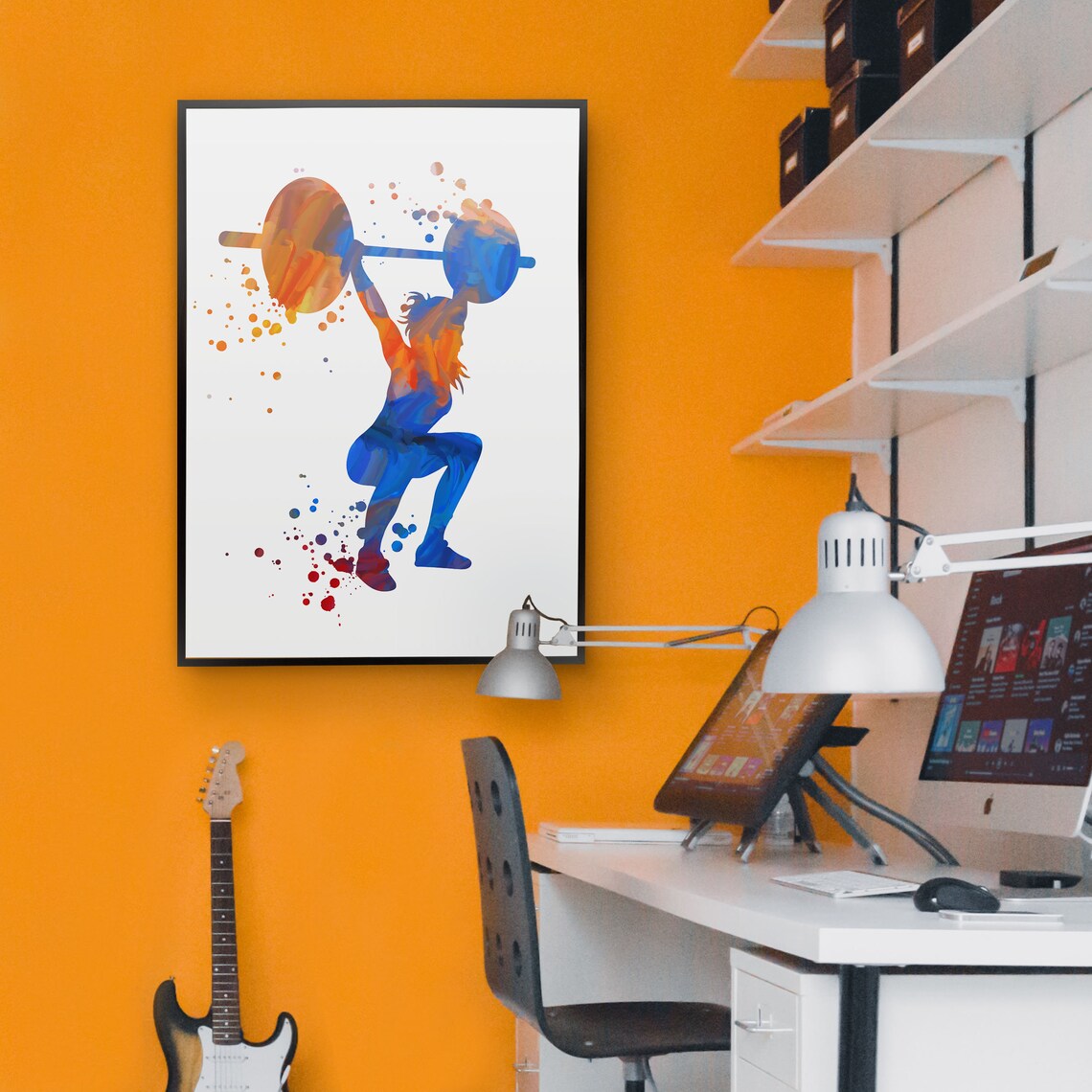 Woman Weightlifter Fitness Lady Deadlifting Girl Poster for | Etsy