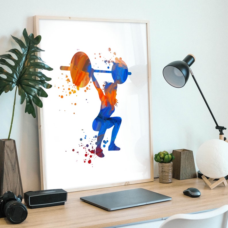 Woman Weightlifter Fitness Lady Deadlifting Girl Poster for | Etsy