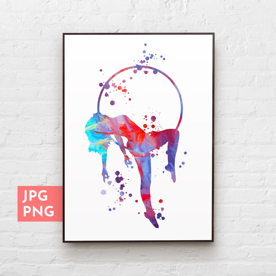 Aerial Hoop Dancer Print, Dance Printable Wall Art, Pole Dance Art ...