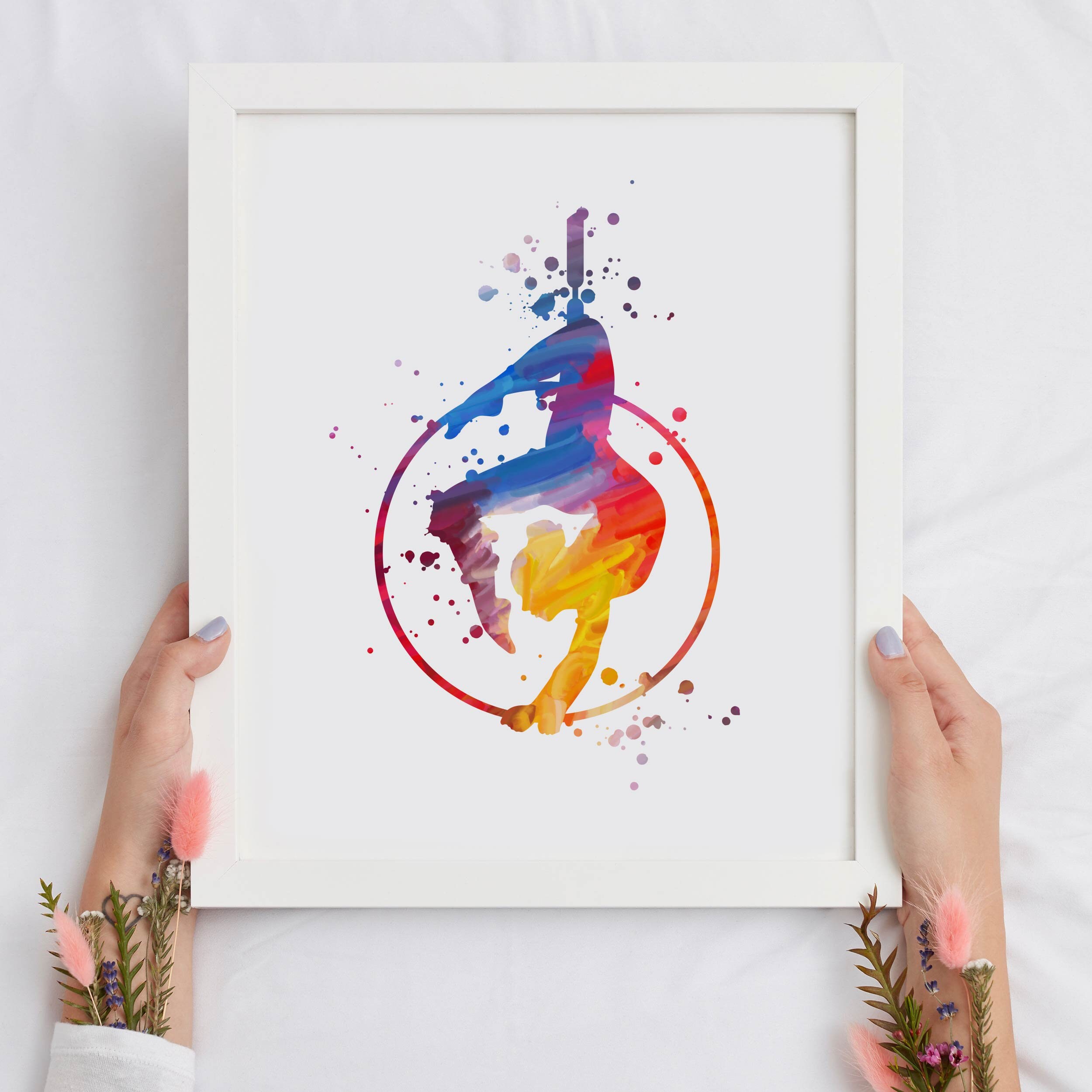 Aerial Hoop Print, Lyra Hoop Art, Aerial Acrobat, Dance Studio Decor ...