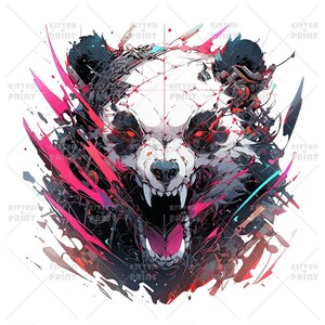 4 PNG Cool Design, Crazy Black and White Bear Roar, Angry Panda Clipart ...