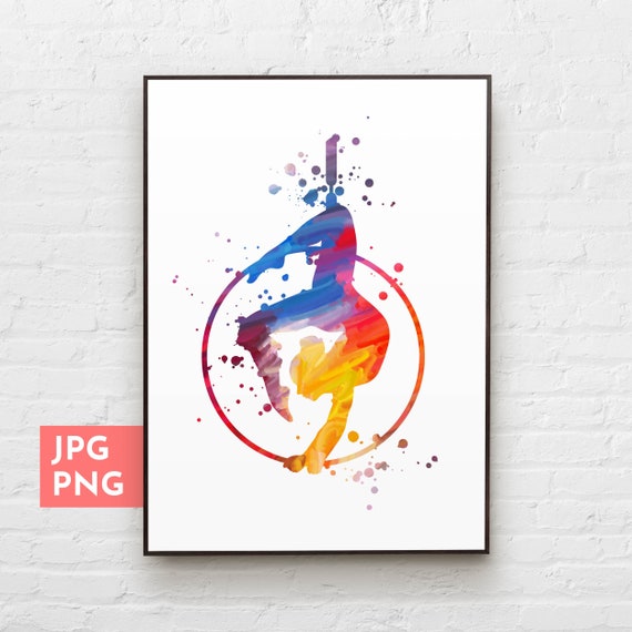 Aerial Hoop Print Lyra Hoop Art Aerial Acrobat Dance Studio - Etsy