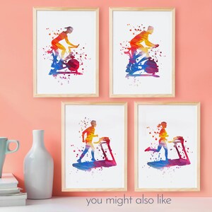 Treadmill Woman Exercise Print, Fitness Gifts for Women, Home Gym Decor ...