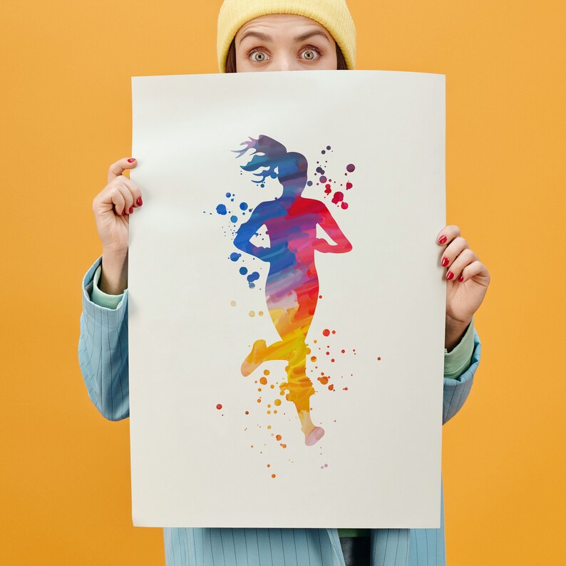 Runner Girl Wall Art Running Decor Runner Art Print - Etsy