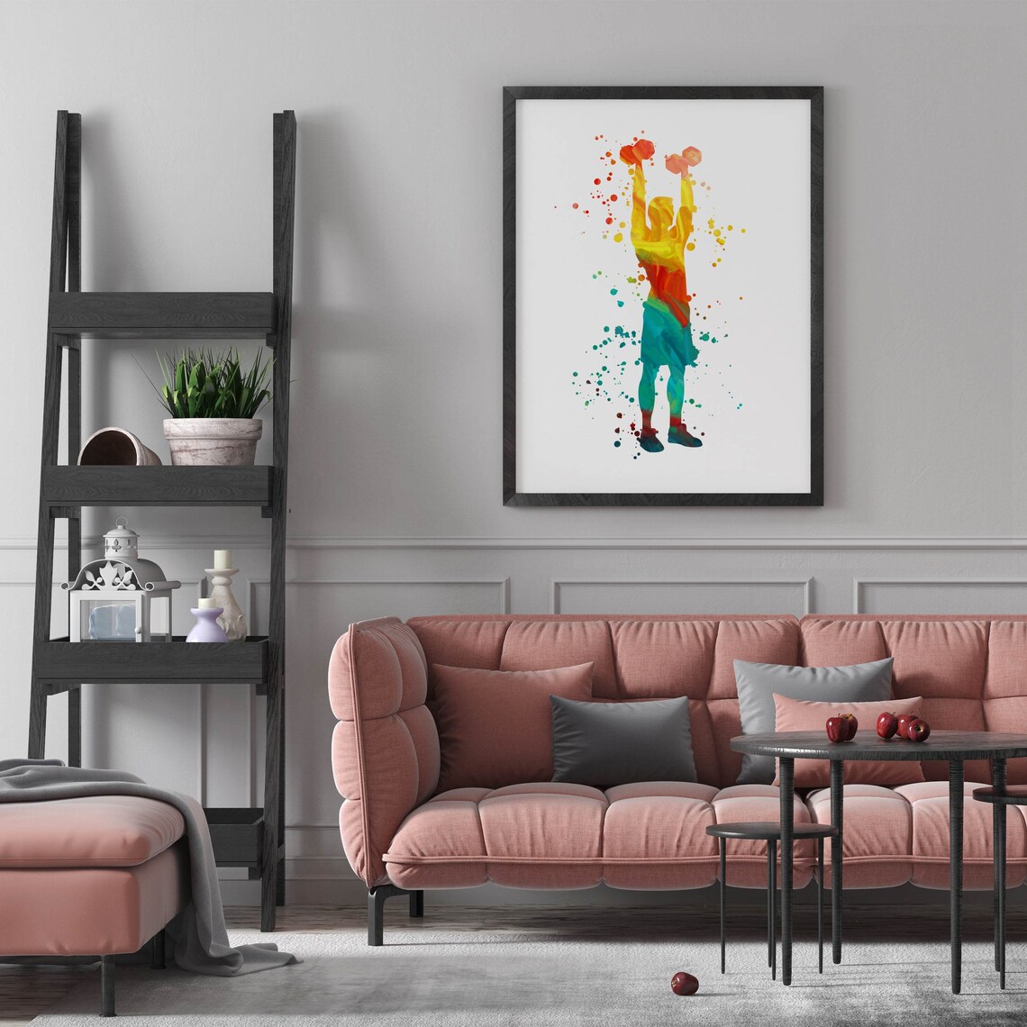 Gym Exercise Print, Athlete, Sports Wall Art, Watercolor Artwork, Home ...