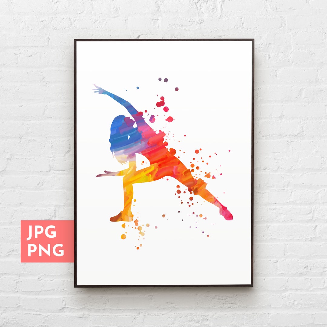 Fitness Girl Print, Sports Wall Art, Woman Exercise Print, Abstract ...